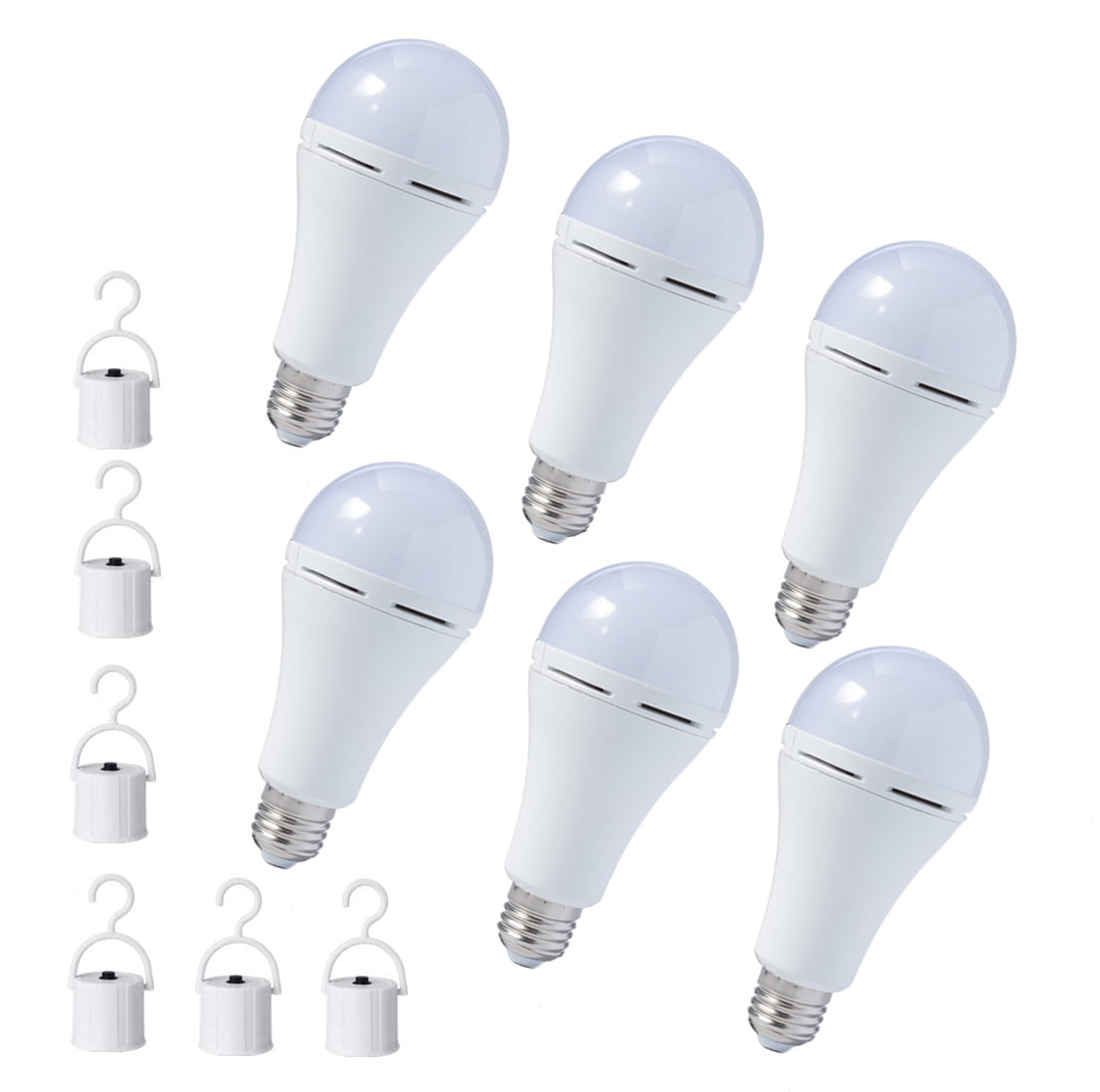 6Pack A21 Rechargeable LED Bulbs 9W E26 Screw Base Multi-Function ...