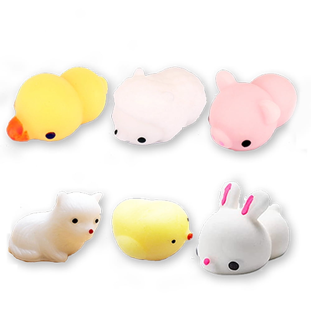 6Pack-Animal Dinosaur Squishy Toy Filled Easter Eggs, Mini Kawaii Mochi ...
