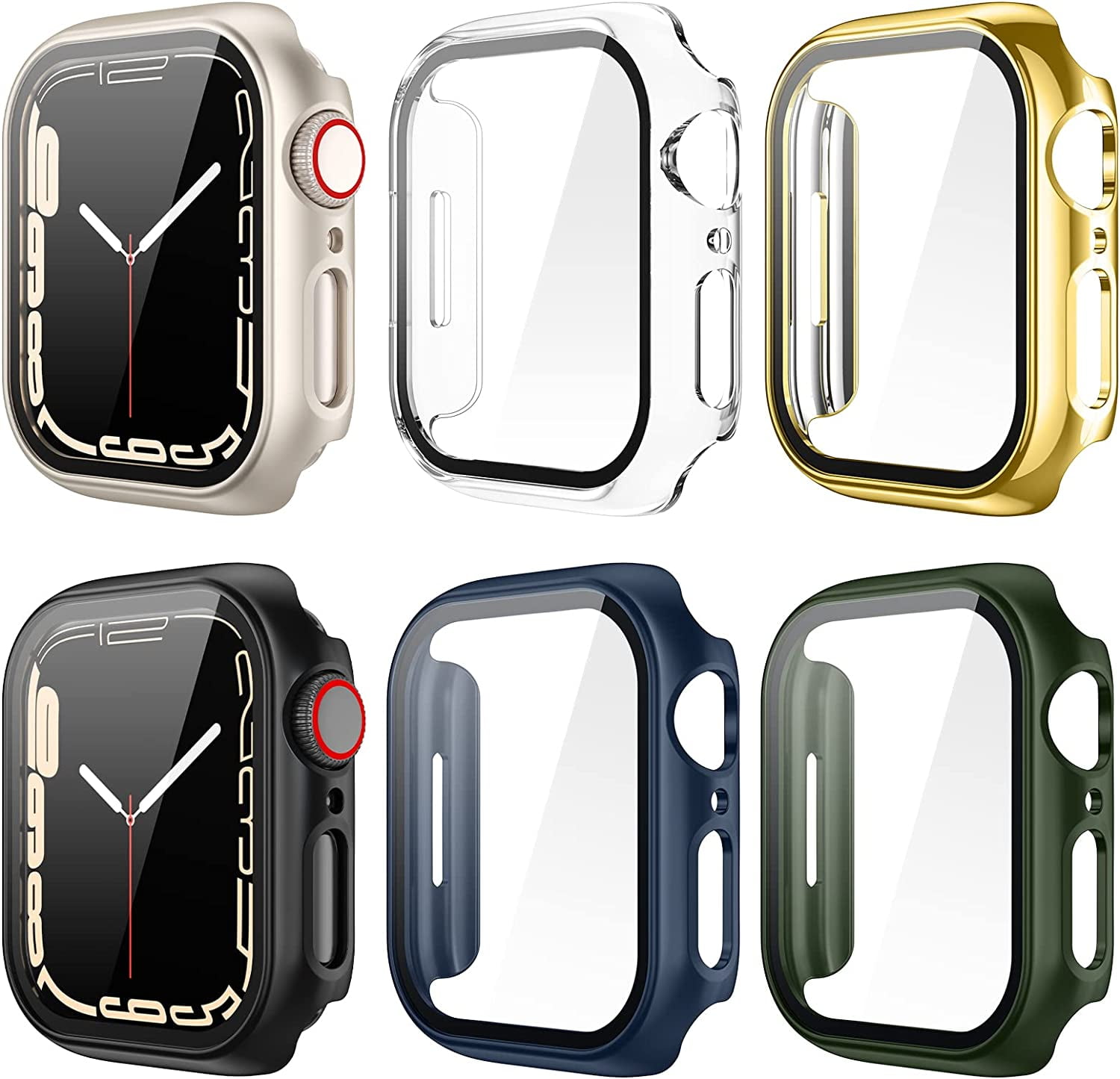 [6Pack] for Apple Watch Screen Protector Case Series 8 & 7 41mm ...