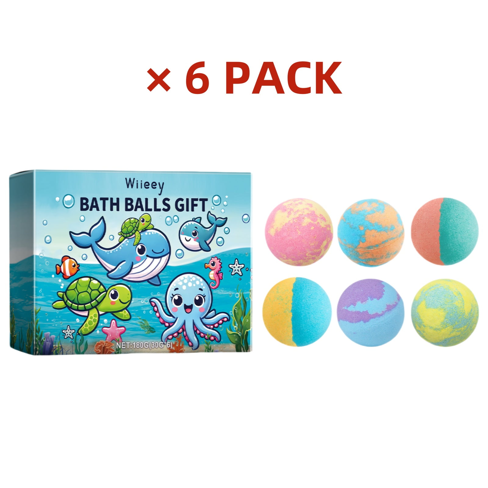 6Pack Bath Bombs Gift Set, Organic Natural Handmade Bubbly Bath Bombs, Perfect for Bubble Spa ...