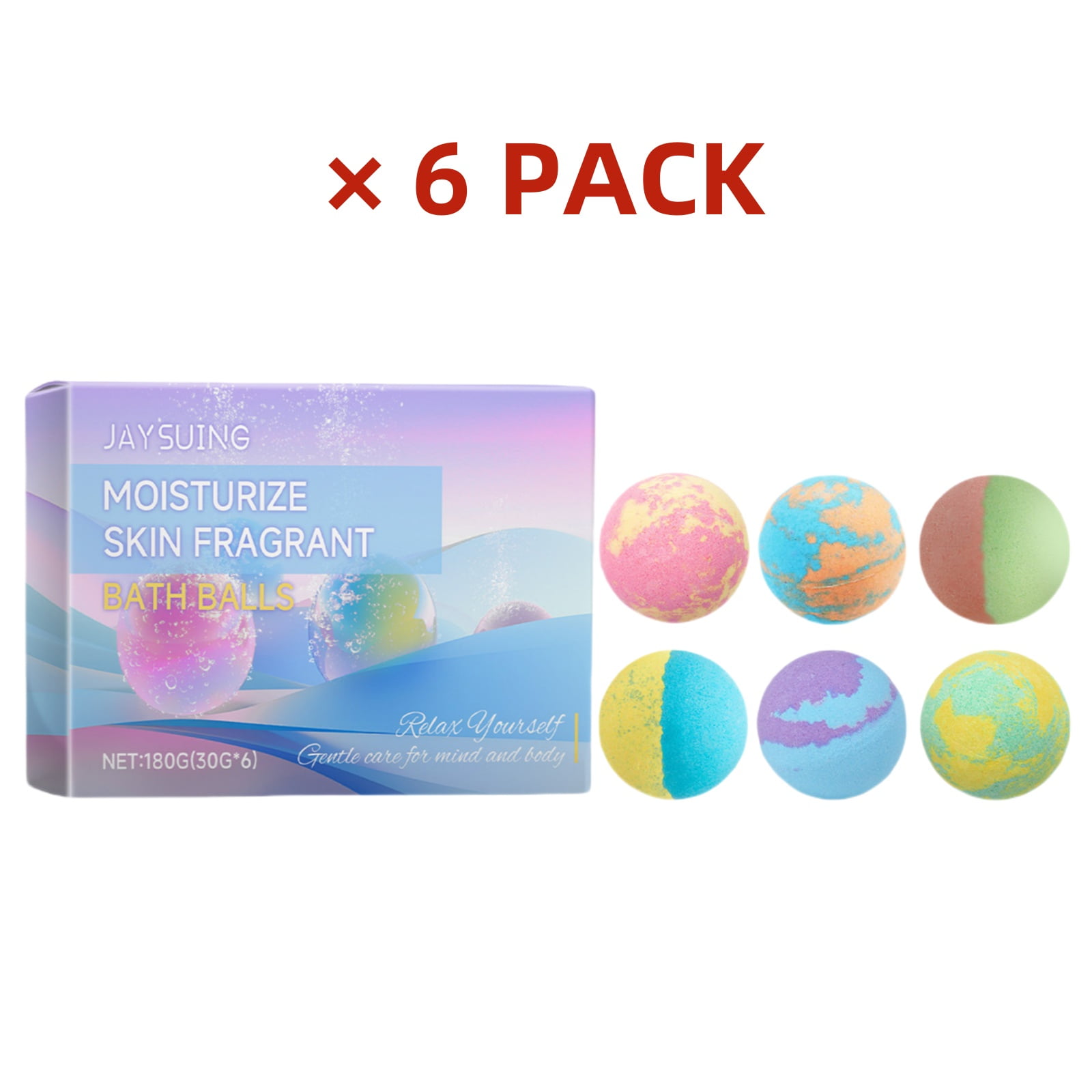 6Pack Bath Bombs Gift Set, Organic Natural Handmade Bubbly Bath Bombs, Perfect for Bubble Spa ...