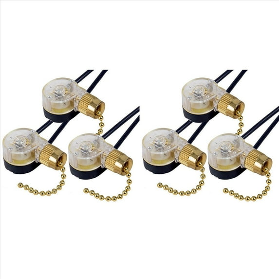6Pack Ceiling Fan Light Switch ZE-109 Fan Switch Ceiling Pull Chain ...