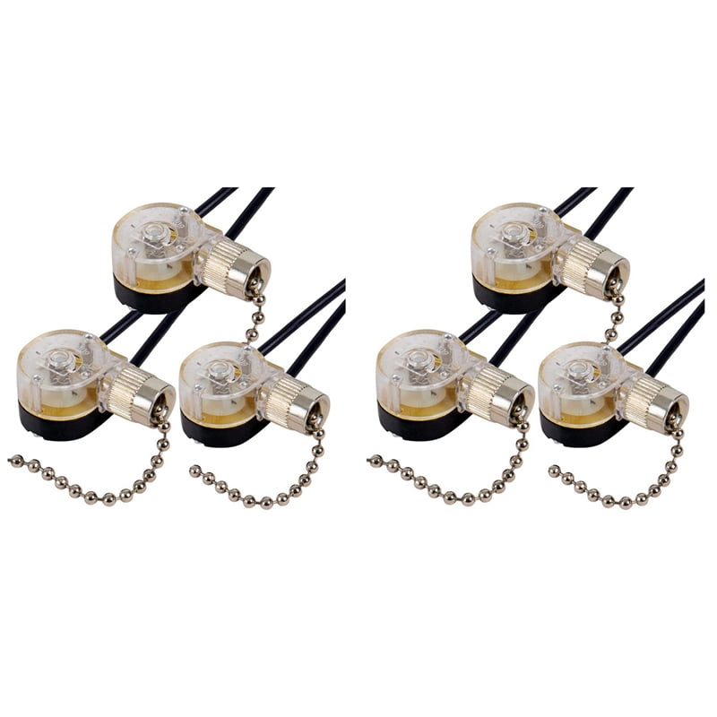 6Pack Ceiling Fan Light Switch ZE-109 Fan Switch Ceiling Pull Chain ...