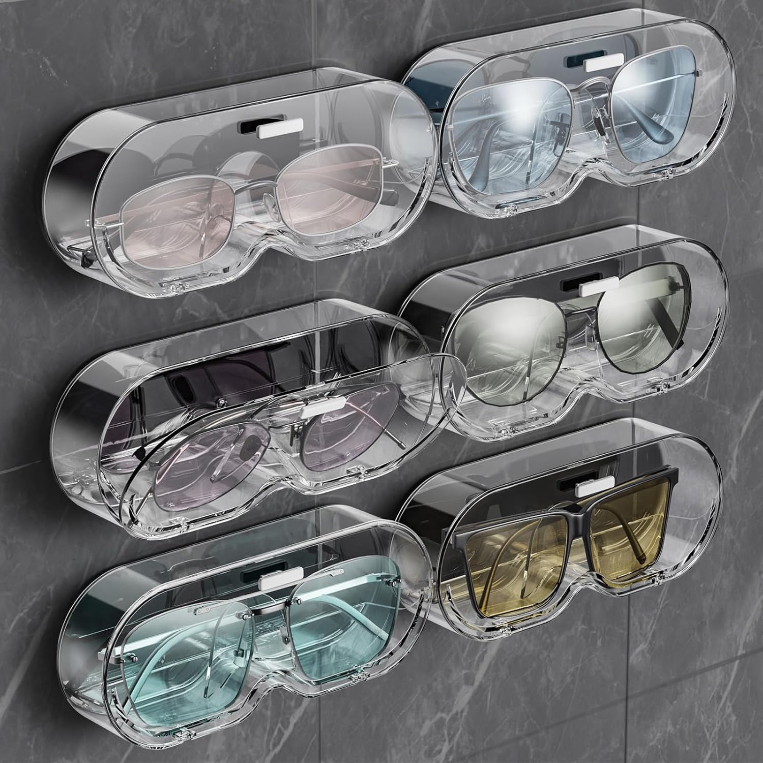 6Pack Clear Glasses Case, Wall Mounted Glasses Holder, Table Stand ...