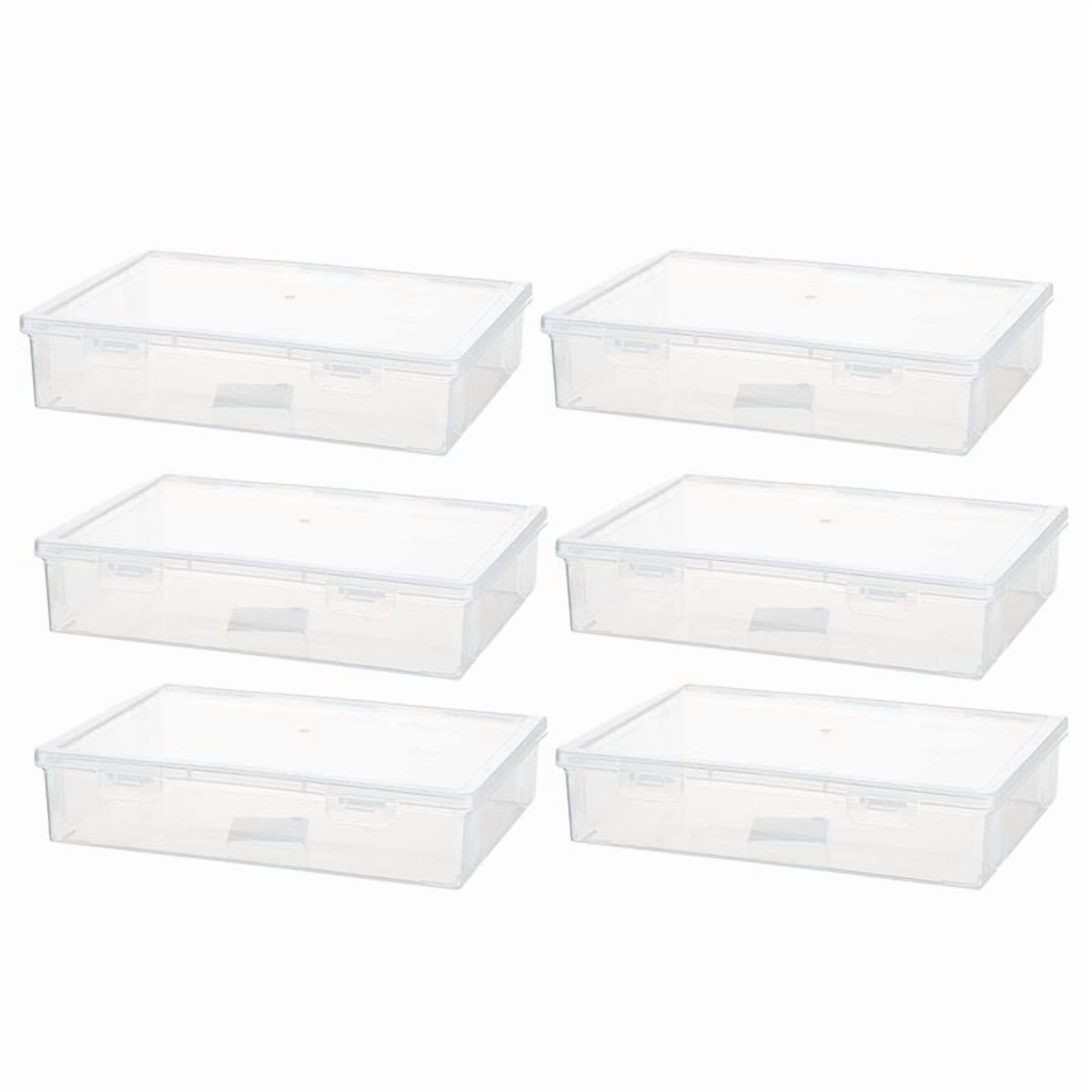 6Pack Clear Plastic Multipurpose Storage Boxes with Lids 7x9x2Inch ...