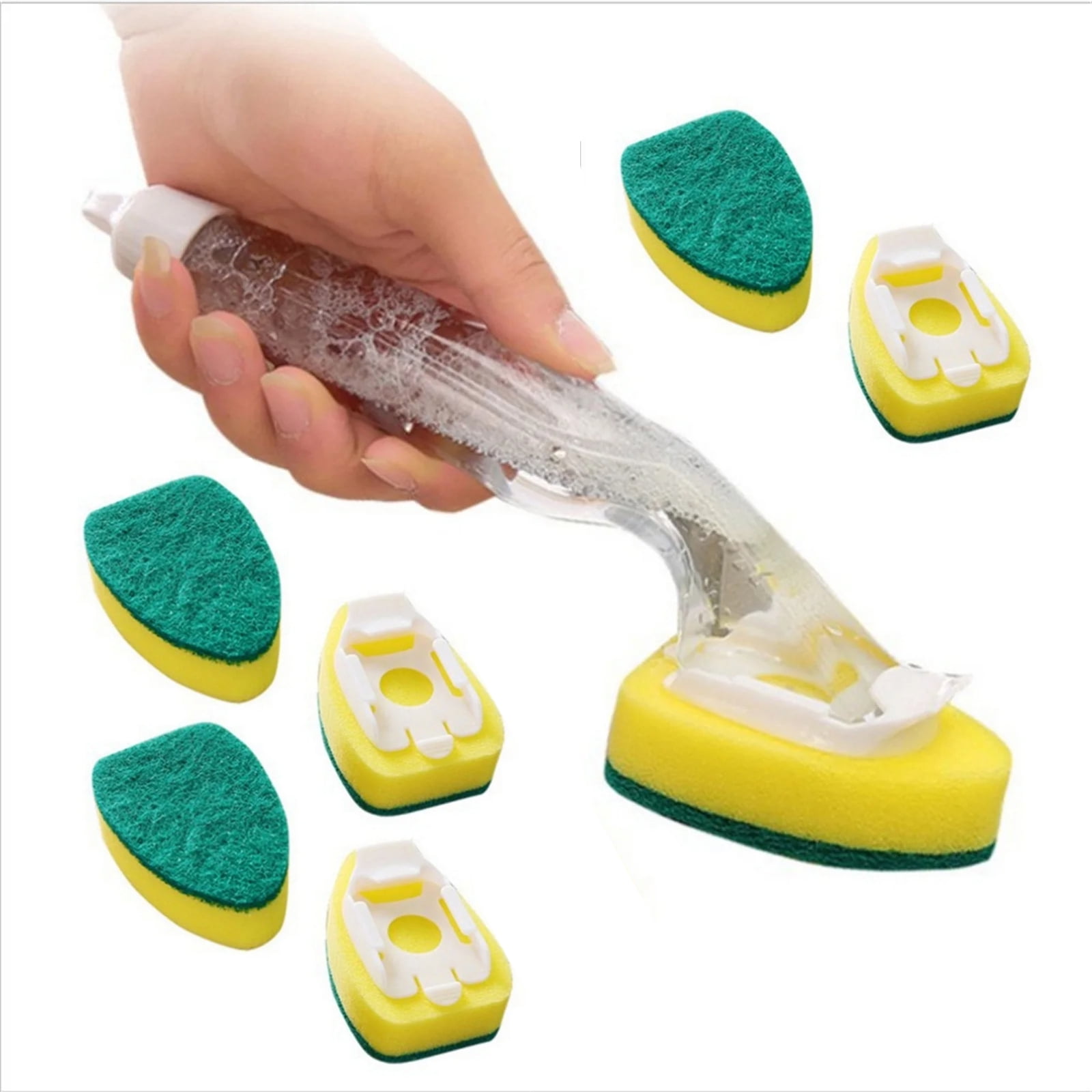 6Pack Dishwand Refill, Sink Clean Sponge Brush Refill Replacement Heads ...