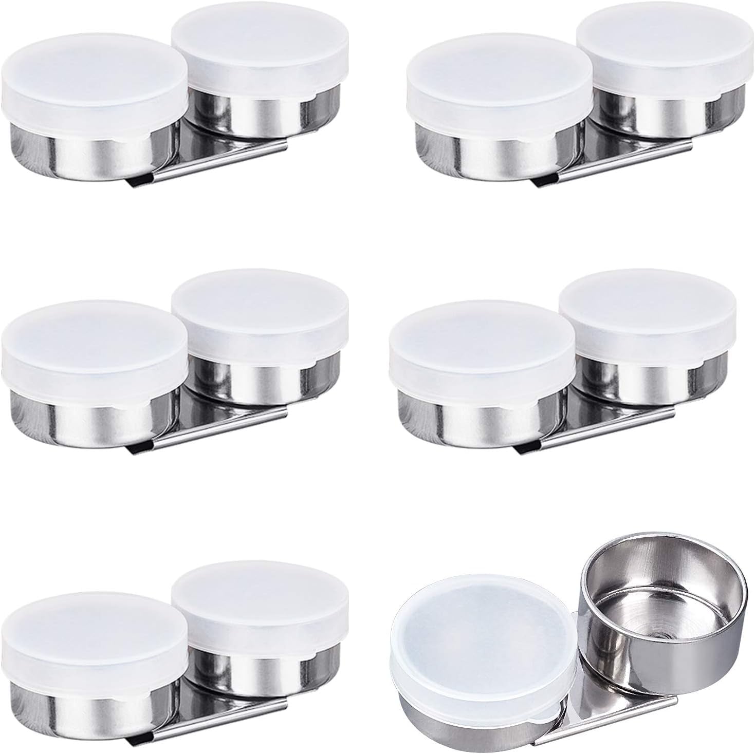 6Pack Double Dipper Palette Cup Stainless Steel Palette Cup with ...