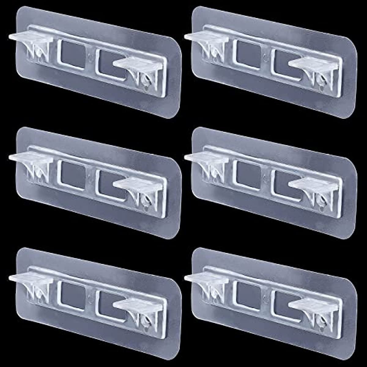 6Pack Double Row Adhesive Shelf Bracket Punch Free Shelf Support Peg ...