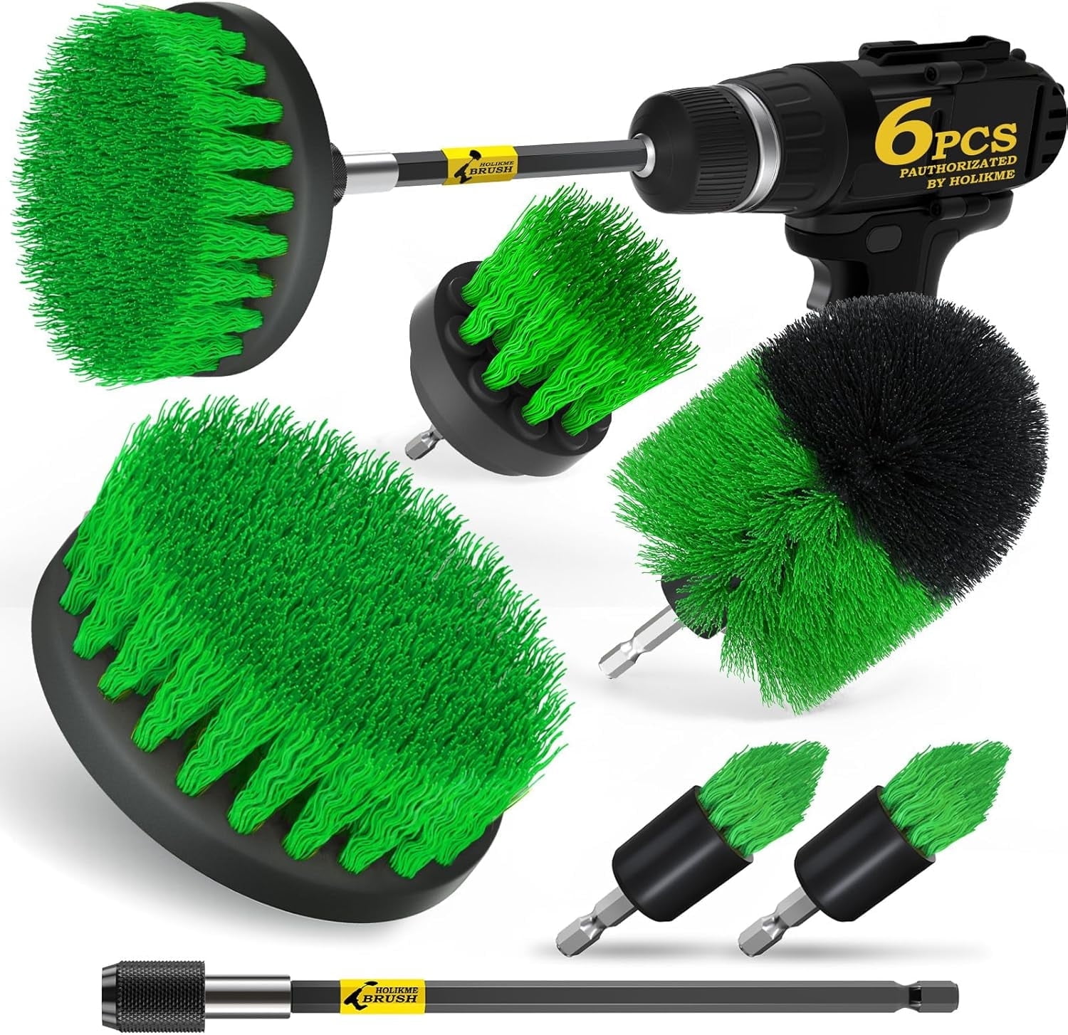 6Pack Drill Brush Power Scrubber Cleaning Brush Extended Long ...