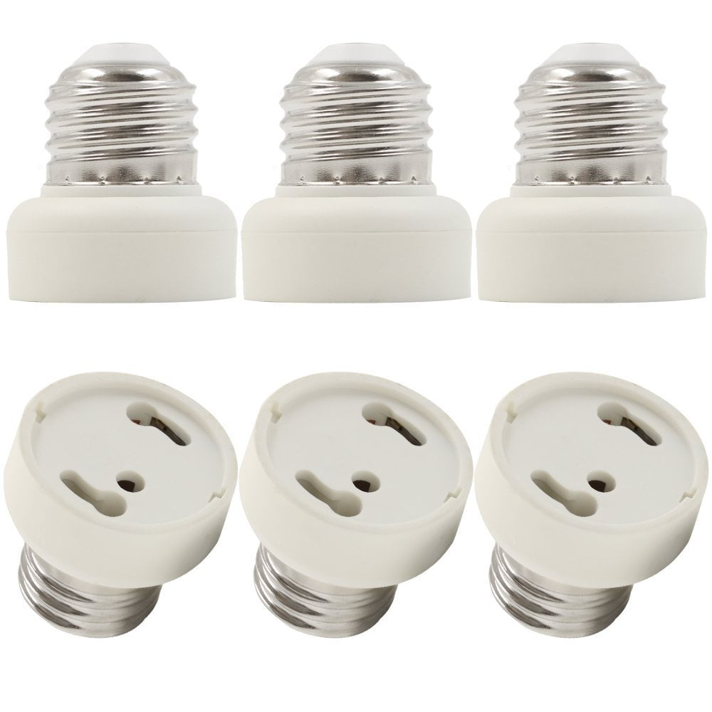 6Pack E26/E27 to GU24 Adapter, Screw Base Converter for Halogen/LED/CFL ...