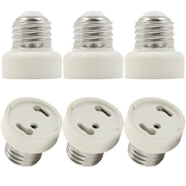 6Pack E26/E27 to GU24 Adapter, Screw Base Converter for Halogen/LED/CFL ...