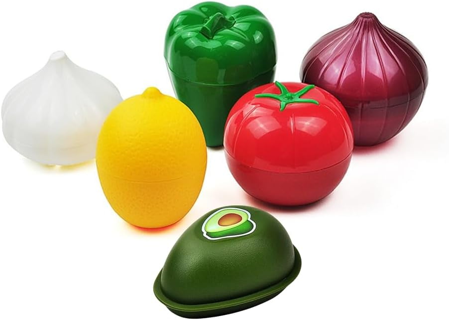 6Pack Fruit and Vegetable Storage Containers Set Green Pepper Saver ...