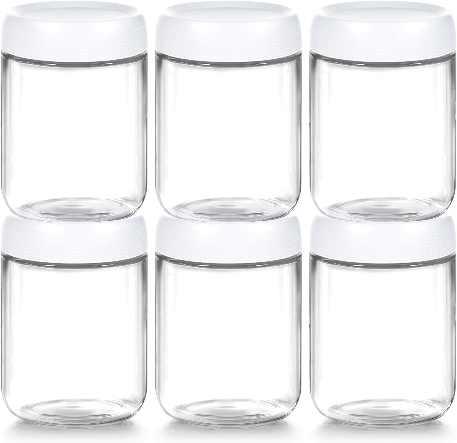 6-Pack Glass Storage Containers with Lids, Overnight Oats Containers ...
