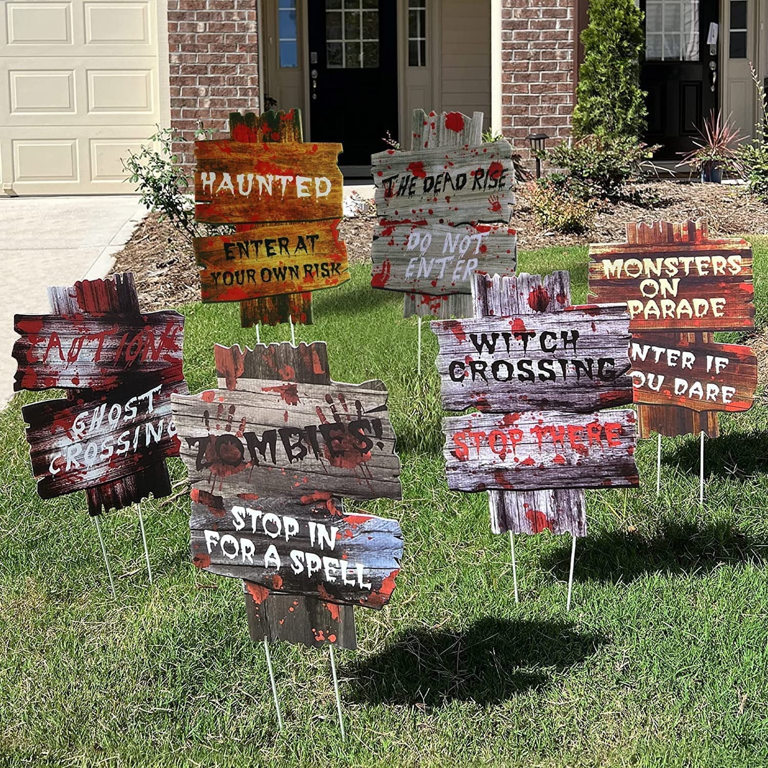 6Pack Halloween Yard Signs Stakes with Scary Zombie Vampire Graves for ...