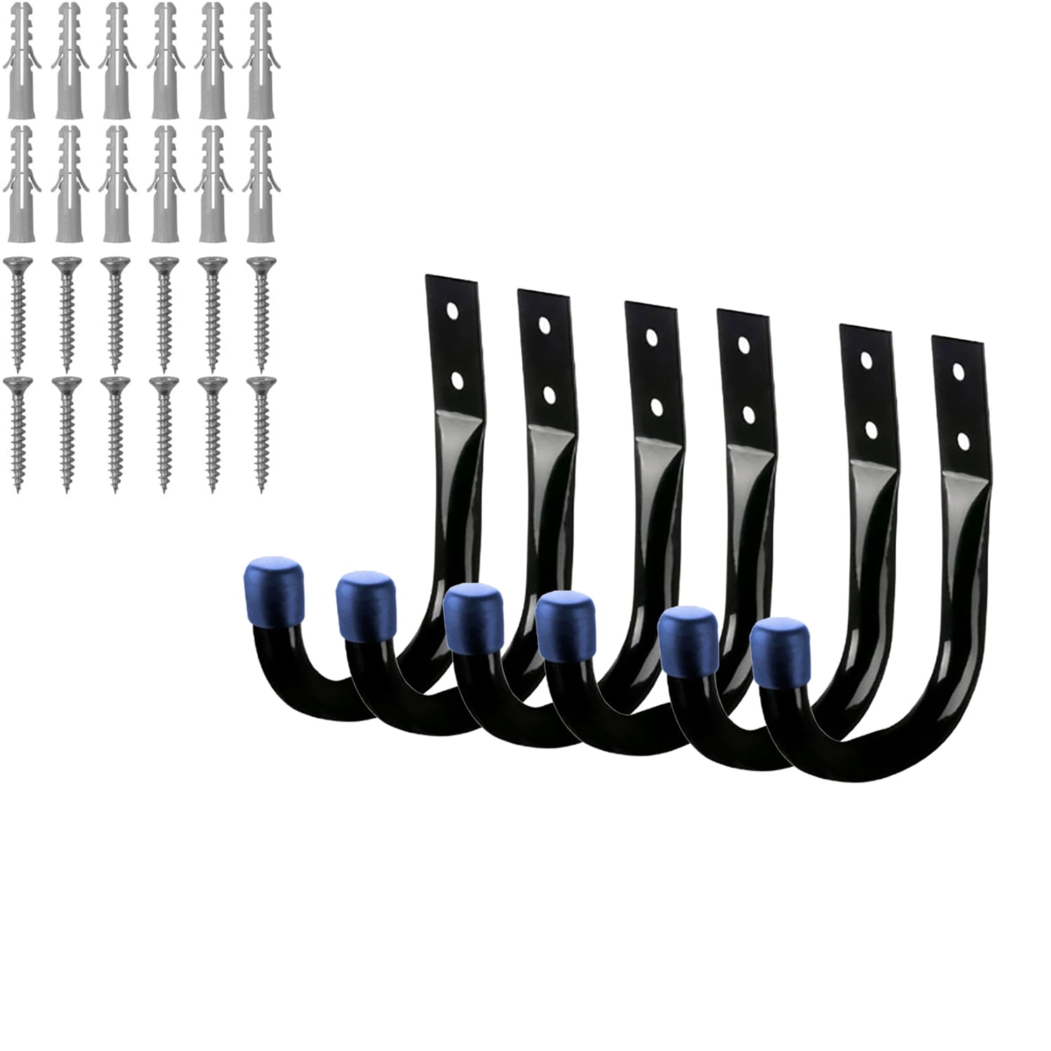 6Pack Heavy Duty Garage Hooks for Hanging, Large Garage Storage Hooks ...