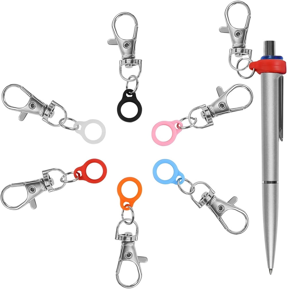 6Pack Lanyard Pen Holder,Highlighter Holder Clip,Colorful Silicone Pen ...