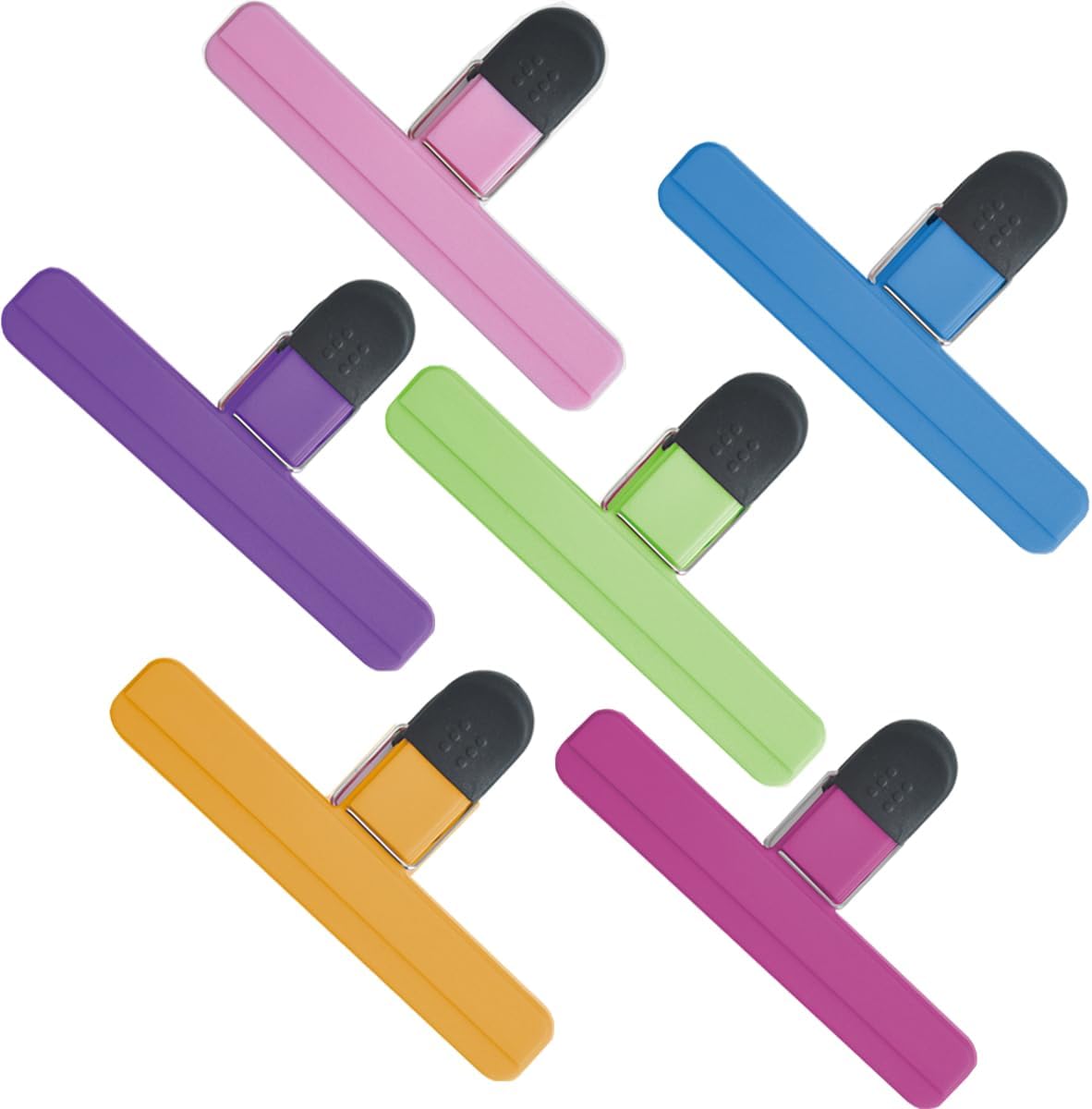 6Pack Large Chip Clips - Assorted Color 6inch Chip Bag Clips Plastic ...