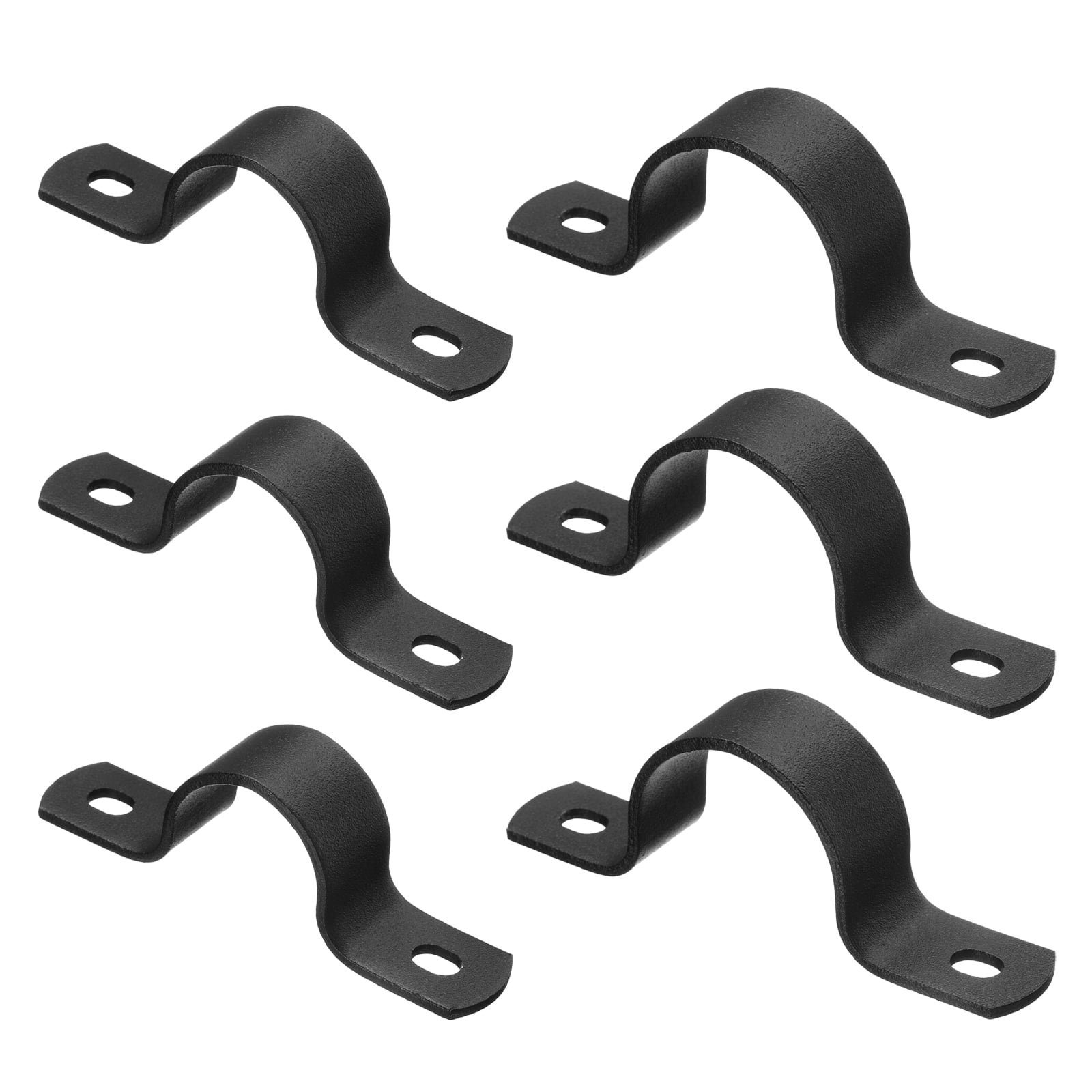6Pack Metal Pipe Clamps, 2 Sizes Carbon Steel Two Hole Strap U Bracket ...