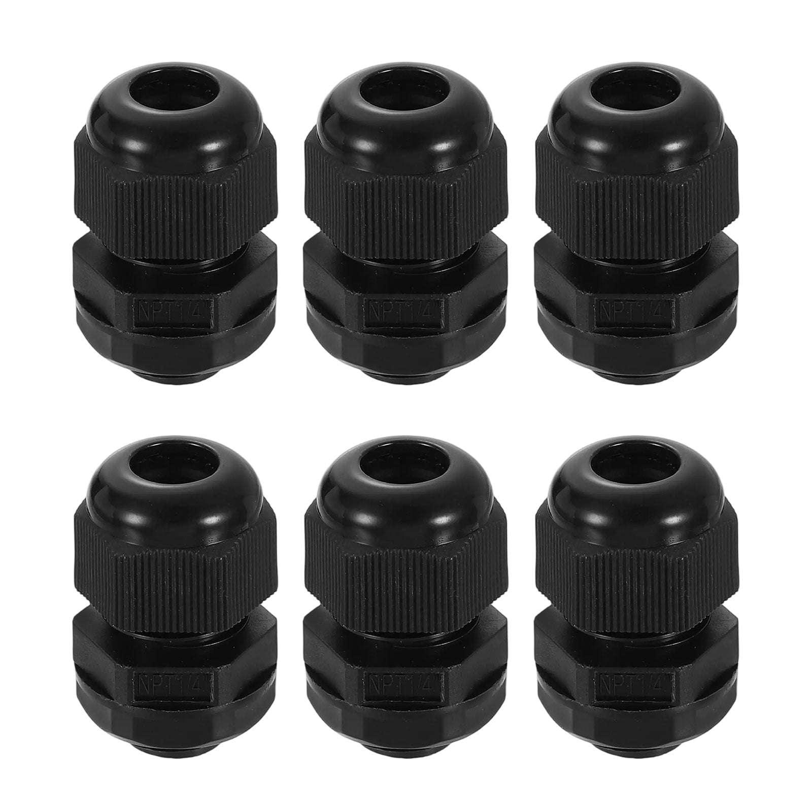 6Pack NPT 1/4" Nylon Cable Glands, Waterproof Adjustable Wire Grommet ...