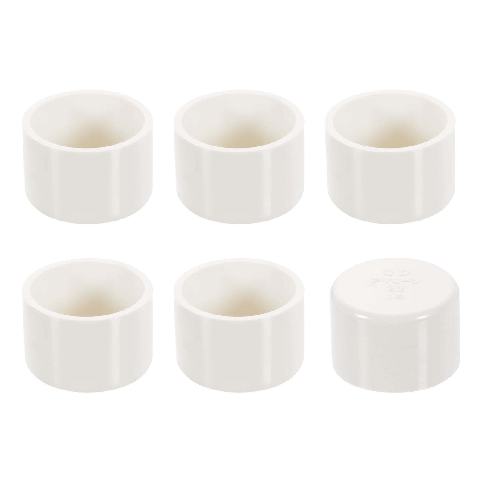 6Pack PVC Pipe End Cap Fitting, 1.3" Furniture Grade Pipe End Cap Plug ...