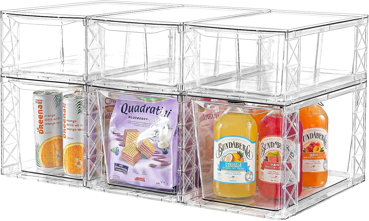 6Pack Pantry Organizers and Storage,Clear Stackable Kitchen Storage ...