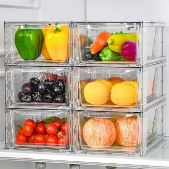 6Pack Pantry Organizers and Storage,Clear Stackable Kitchen Storage ...