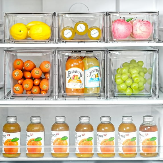 6Pack Pantry Organizers and Storage,Clear Stackable Kitchen Storage ...