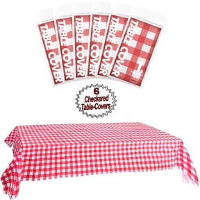 Red and White Checkered Plastic Tablecloths for Parties and Picnics