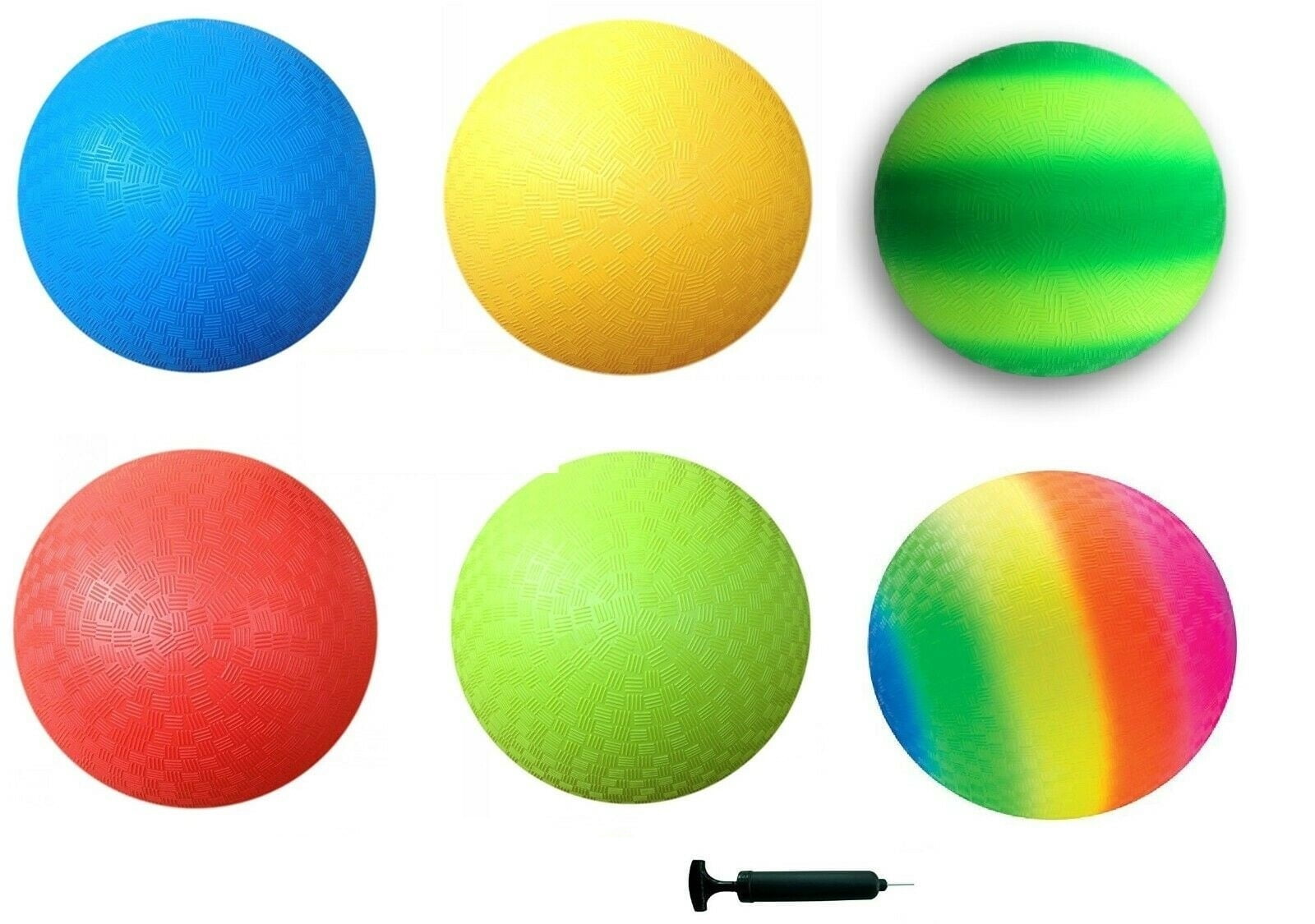 6-Pack Kickball Set - Playground Balls dodgeballs Red, Blue, Green ...