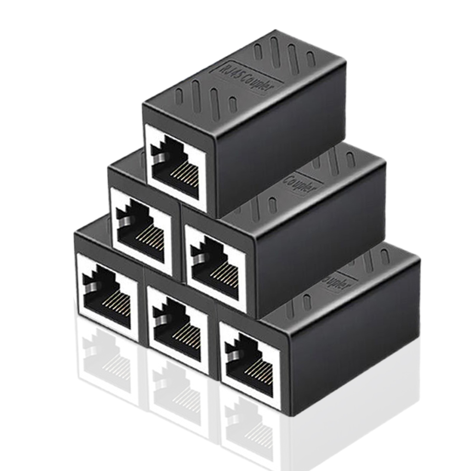 6Pack RJ45 Coupler 1 to 1, Female to Female Ethernet Coupler, Ethernet ...