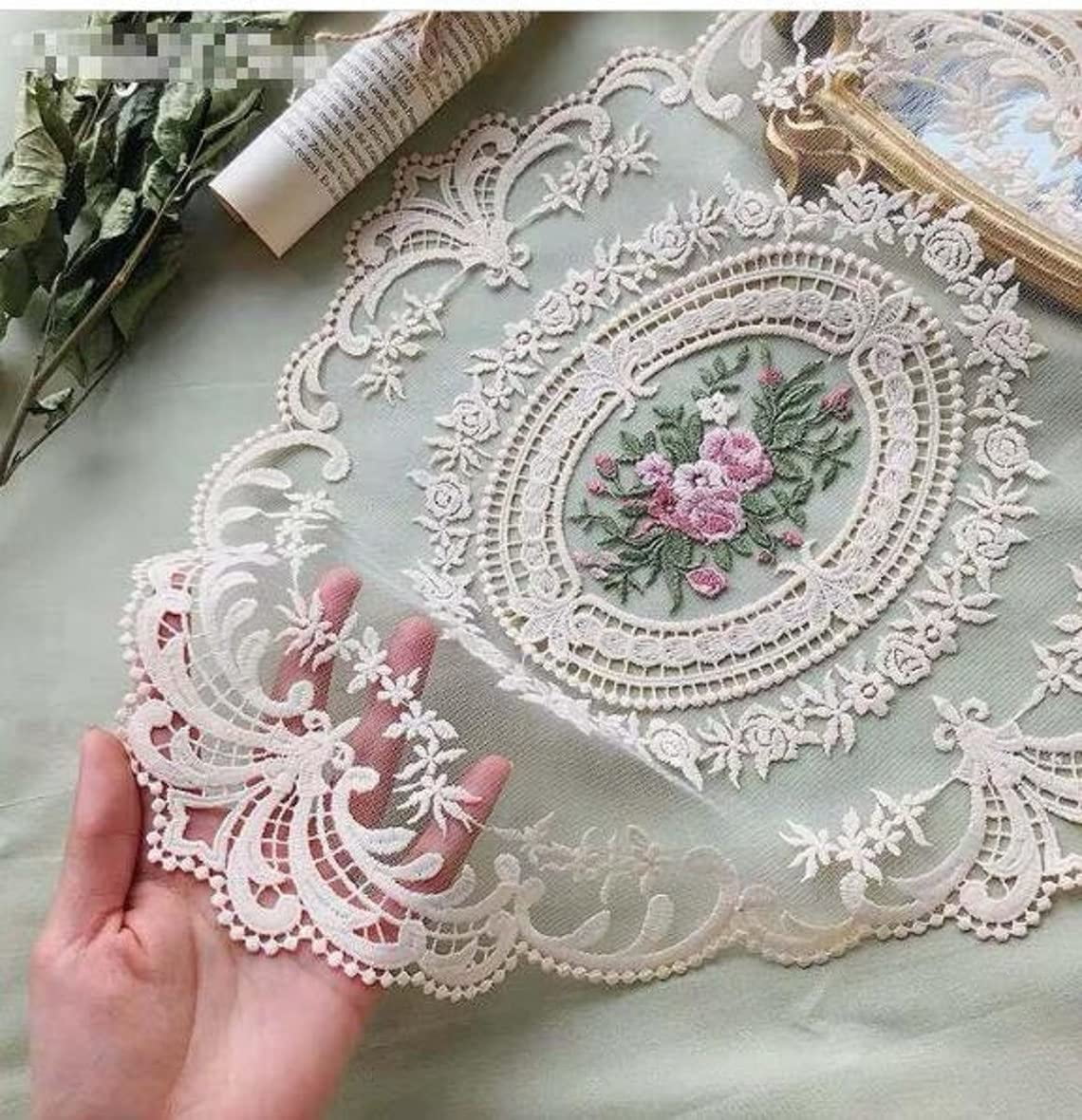 6Pack Retro Lace Placemats, French Crochet Doilies, Handmade ...