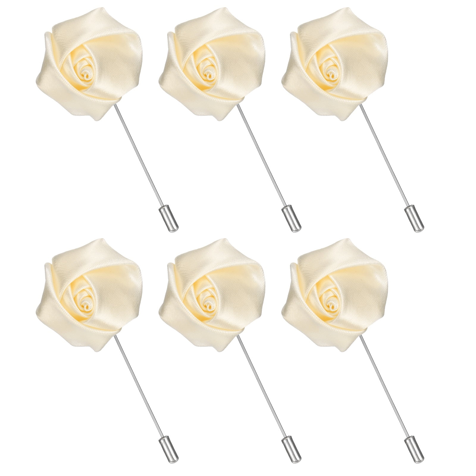 6Pack Rose Lapel Pin for Men, Satin Flower Lapel Pins, Lotus - Walmart.com