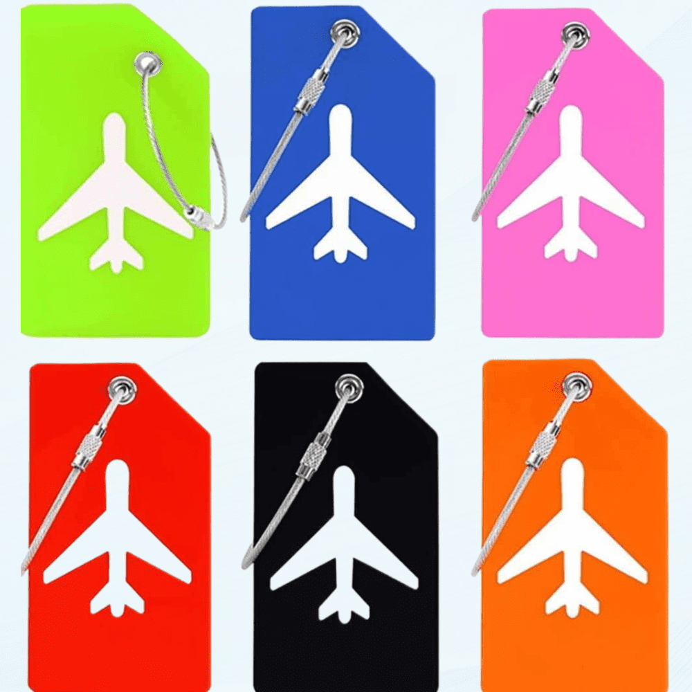6Pack Silicone Luggage Tag with Name ID Card Perfect to Quickly Spot ...