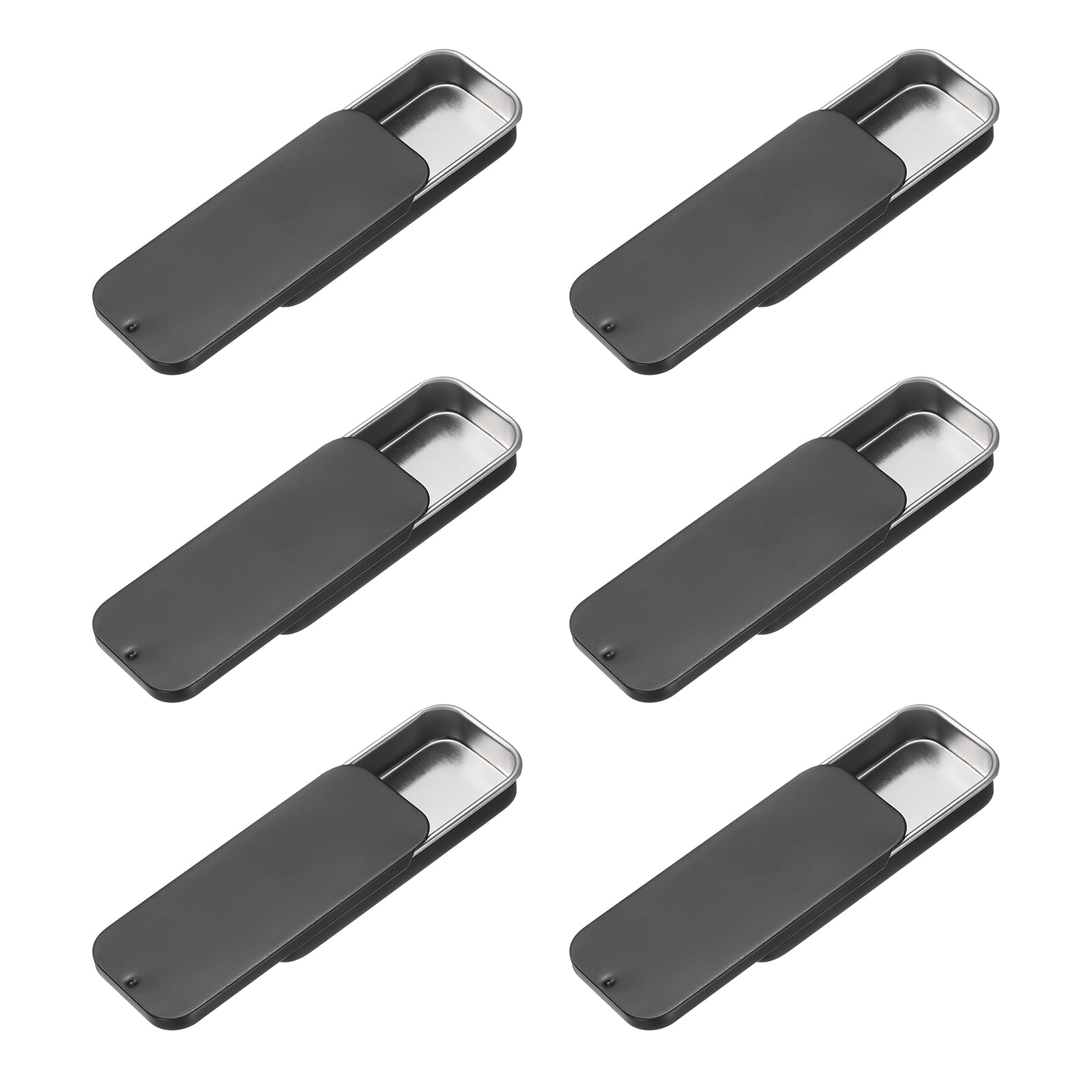 6Pack Slide Top Tin Containers, 3"x1"x0.4" Mini Metal Empty Tins Box ...
