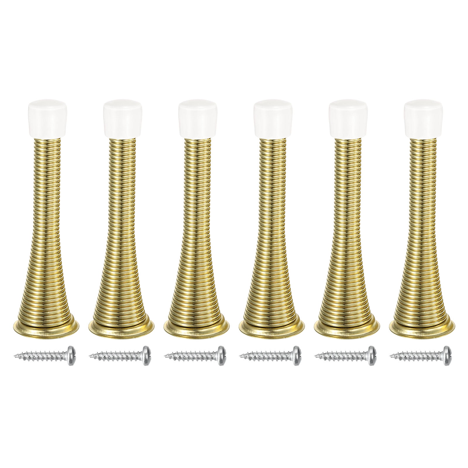 6Pack Spring Door Stopper, 3-1/8" Flexible Door Stop with Rubber Bumper ...