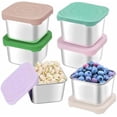 6Pack Stainless Steel Snack Containers for Kids, Easy Open Leak Proof ...