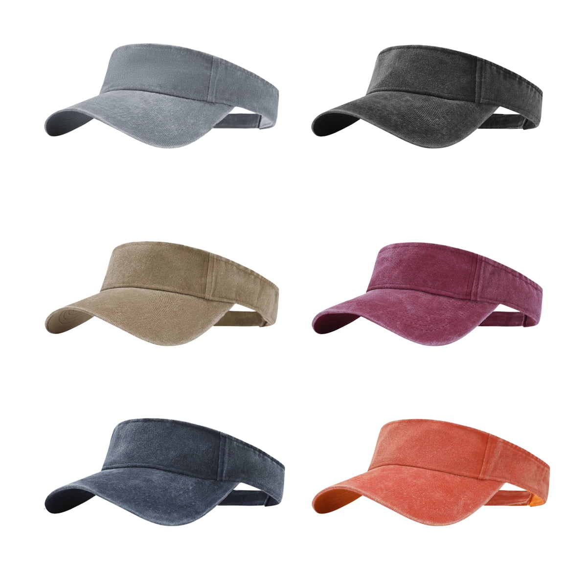 6Pack Sun Visor Adjustable Visor Hats for Women and Mem Multicolor ...
