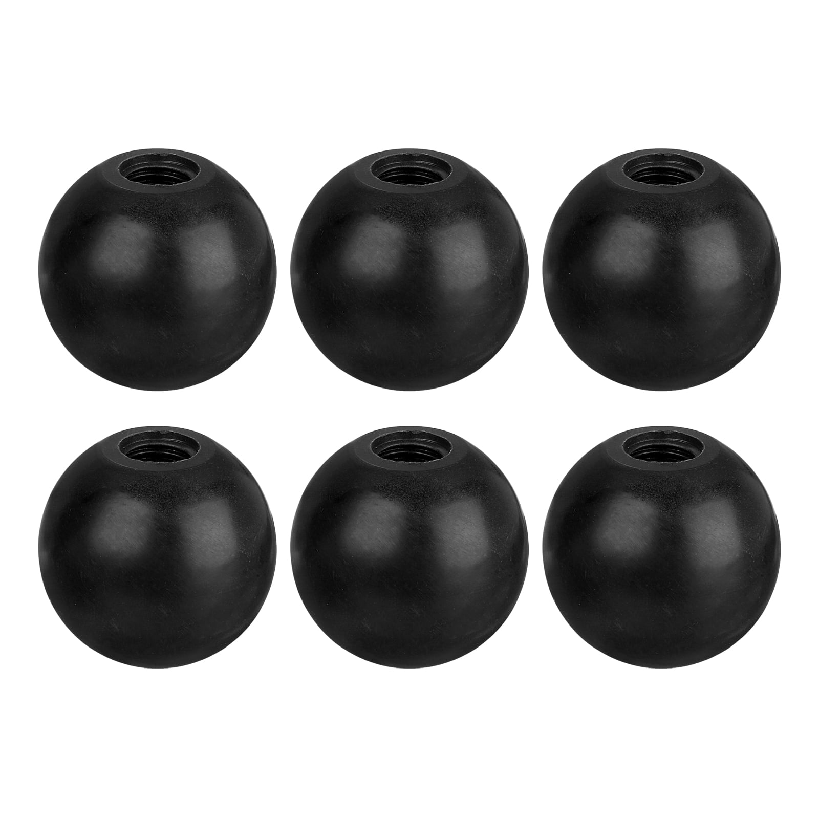 6Pack Threaded Ball Knobs, 15/32-1.57" Female Thread Black Thermoset ...