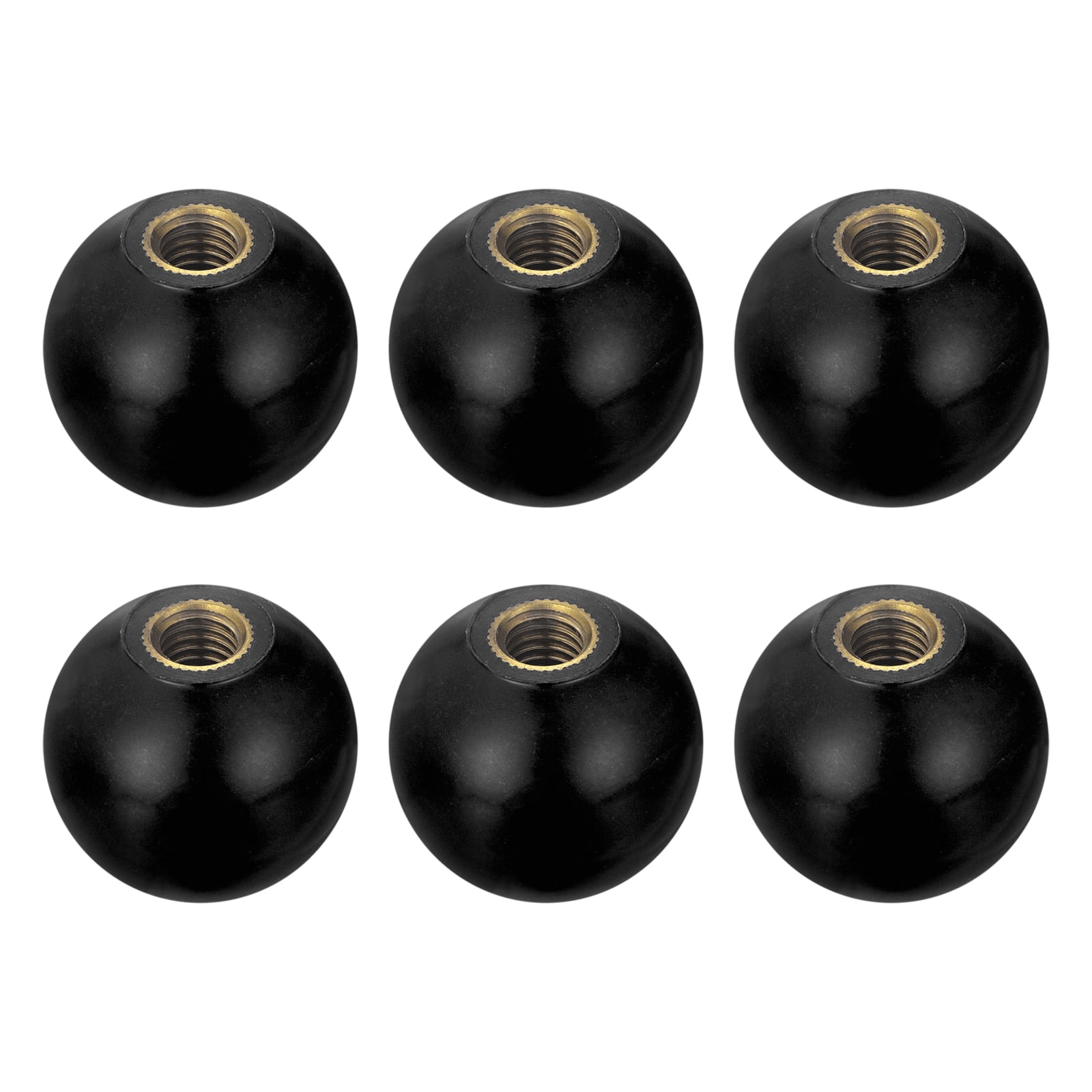6Pack Threaded Ball Knobs, 5/16-1.18" Female Thread Black Thermoset ...