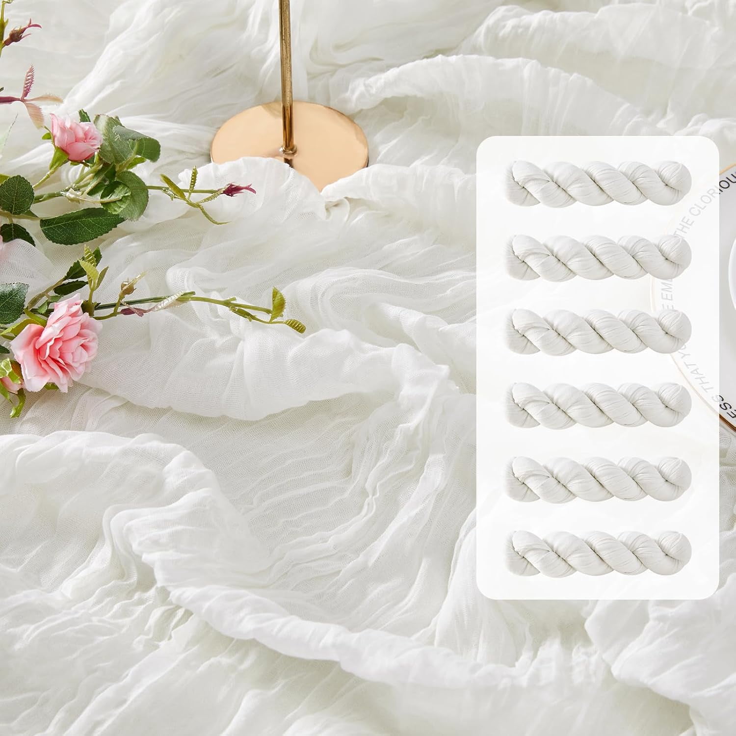 6Pack White Cheesecloth Table Runner, 10ft Gauze Cheese Cloths Table ...