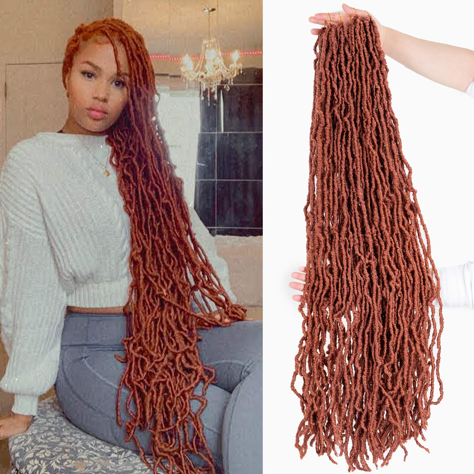 6Packs 36Inch Soft Locs Crochet Hair Faux Locs Crochet Braids Hair 350 ...