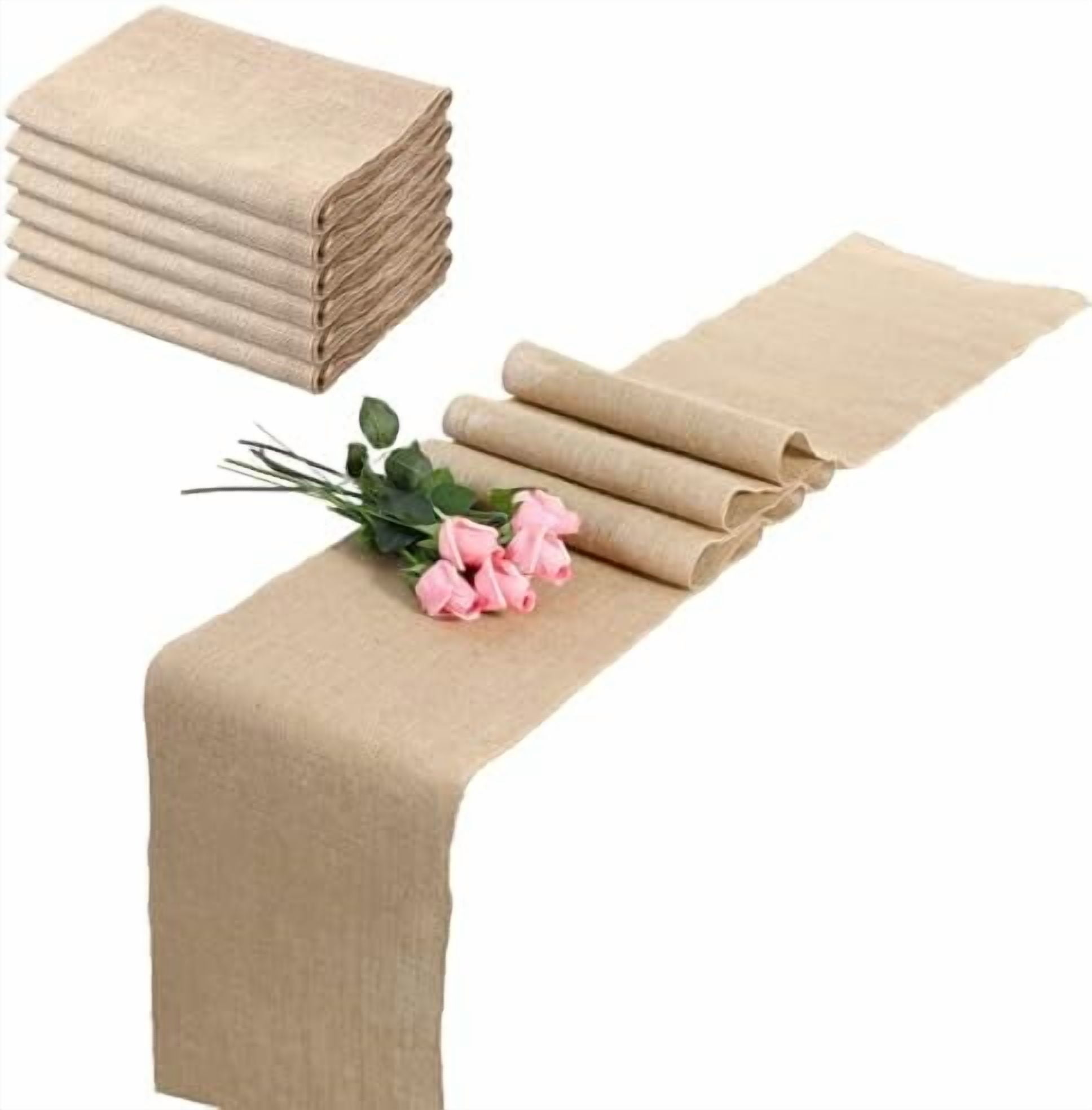 6Packs Burlap Table Runners, Jute Runners, 12x108inch Rustic Runners ...