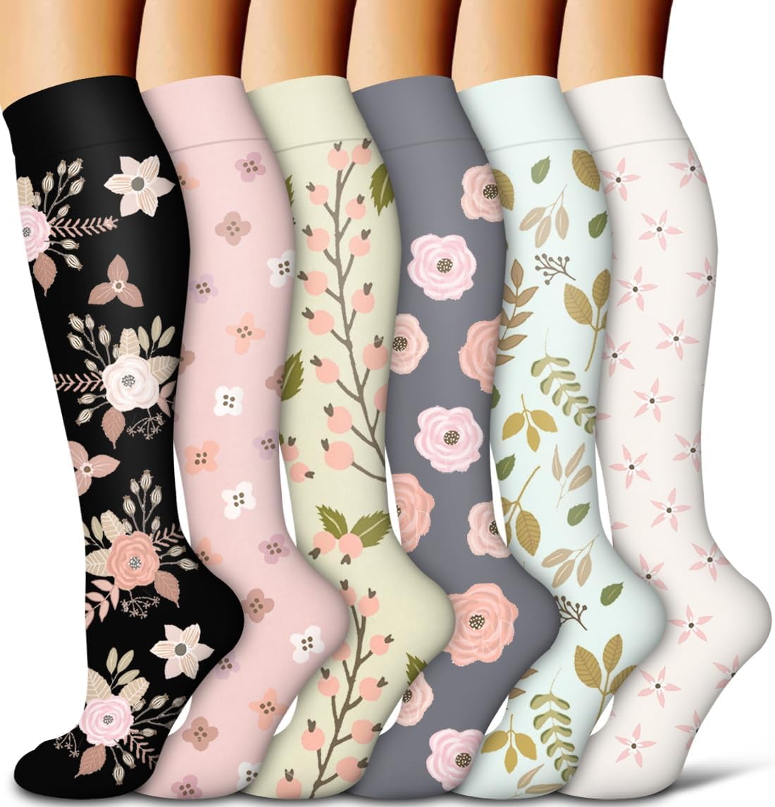 6Pairs Compression Socks for Women and Men - Best for Circulation ...