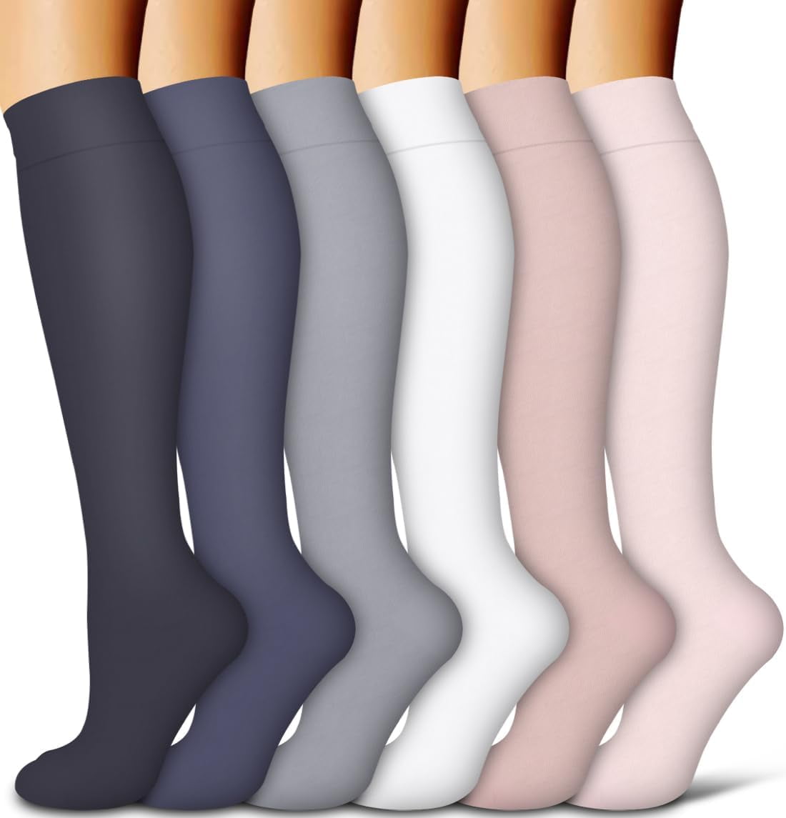 6Pairs Compression Socks for Women and Men - for Circulation, Running ...