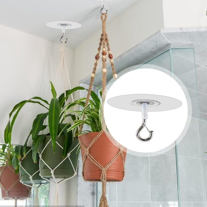6Pc Adhesive Ceiling Hooks,Waterproof Plant Hooks for Ceiling for Small ...