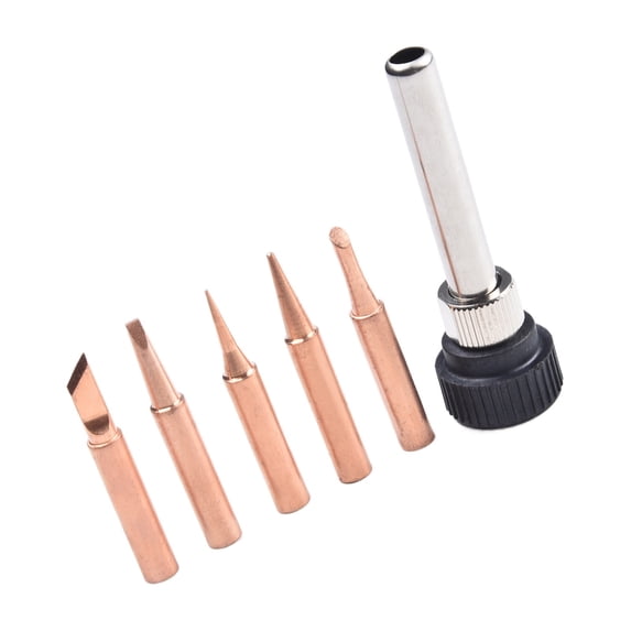 6Pc Copper 900M-T Soldering Iron Tip & Handle Set and Soldering Station ...