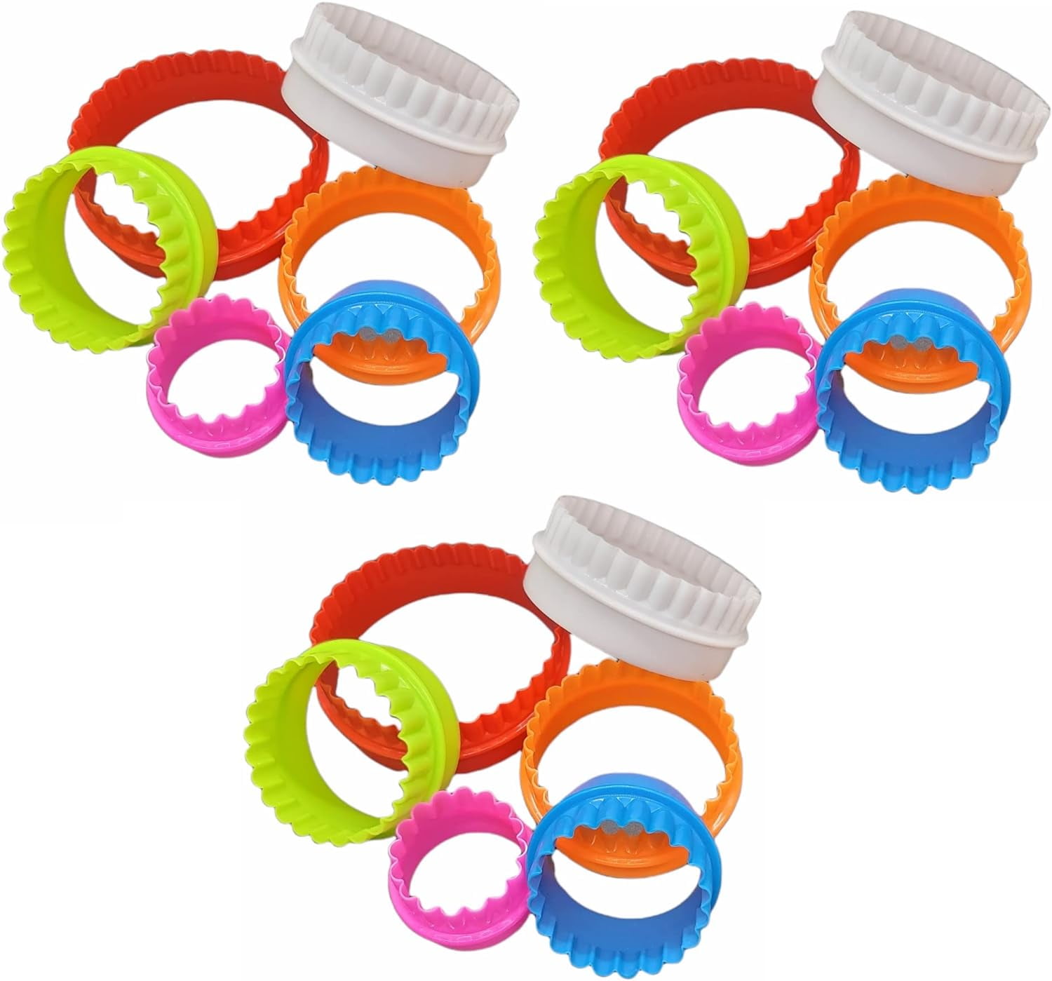 6Pc Dual-Sided Biscuit/Cookie Dough Cutter Set, Straight Round And ...