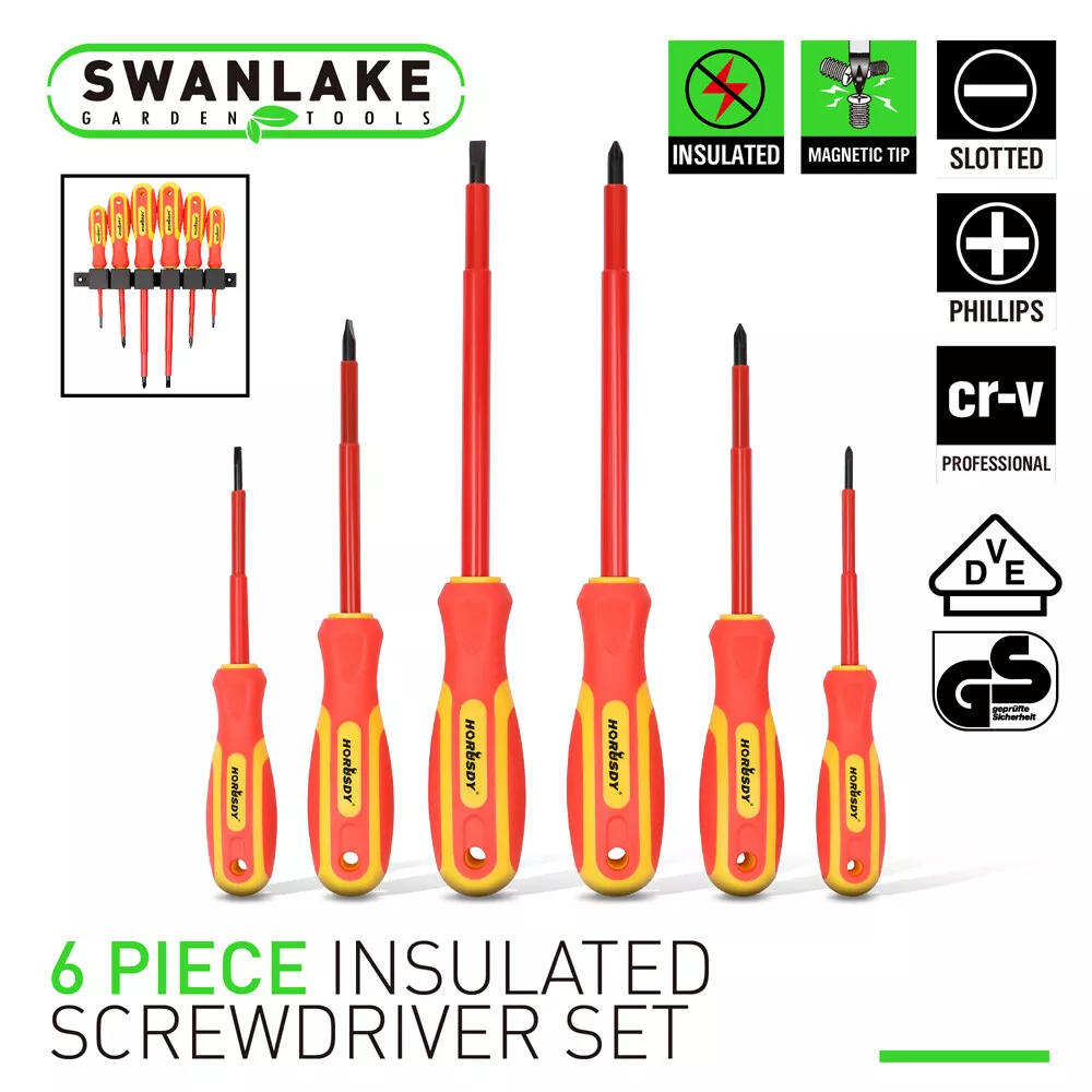 6Pc Electrician'S Insulated Magnetic Electrical Hand Screwdriver Tool ...