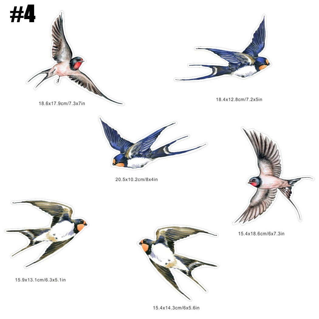 6Pc/SET Birds Static Window Decals for Bird Strikes - Anti-Collision ...