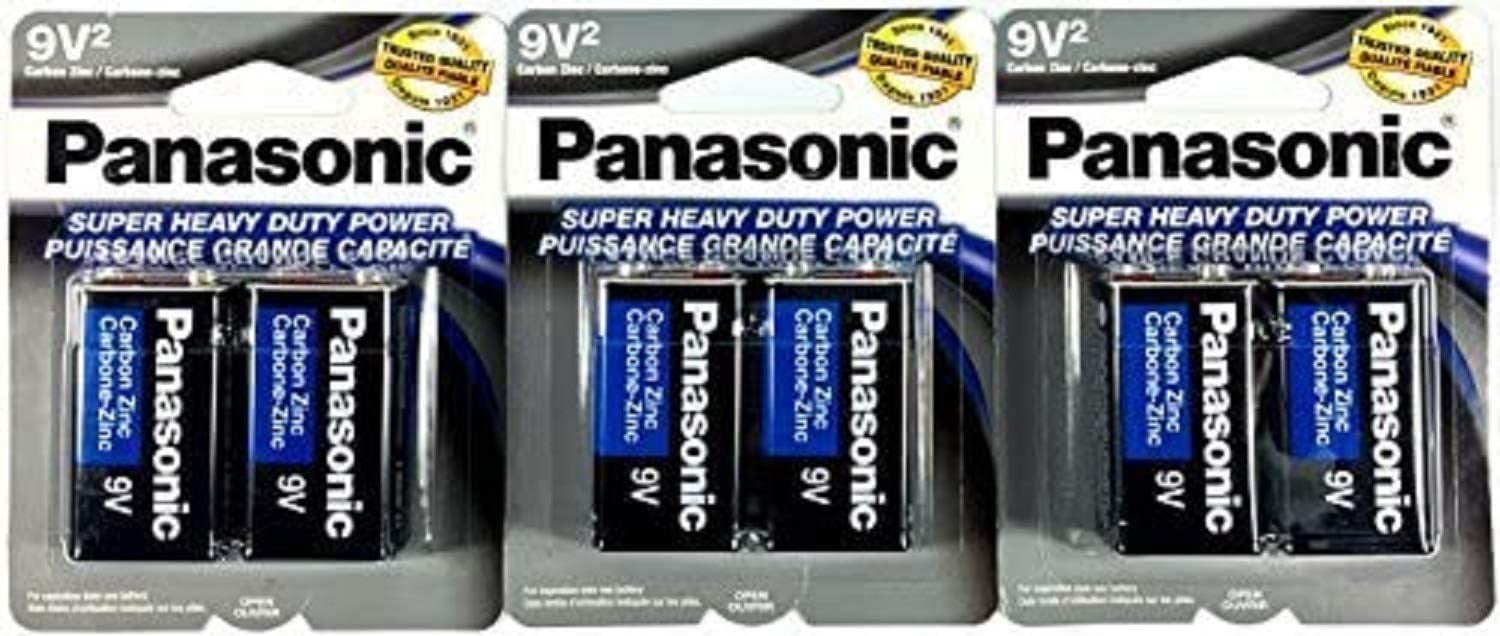 Panasonic 6Pc 9V Batteries, Super Heavy Duty, Zinc Carbon, Free ...